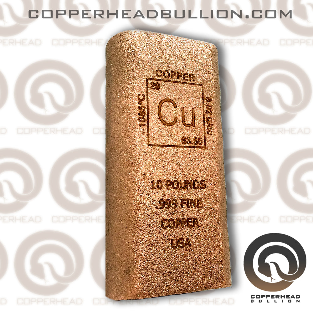 10 Pound Copper Bar - Rounded Edge Element – Copperhead Bullion
