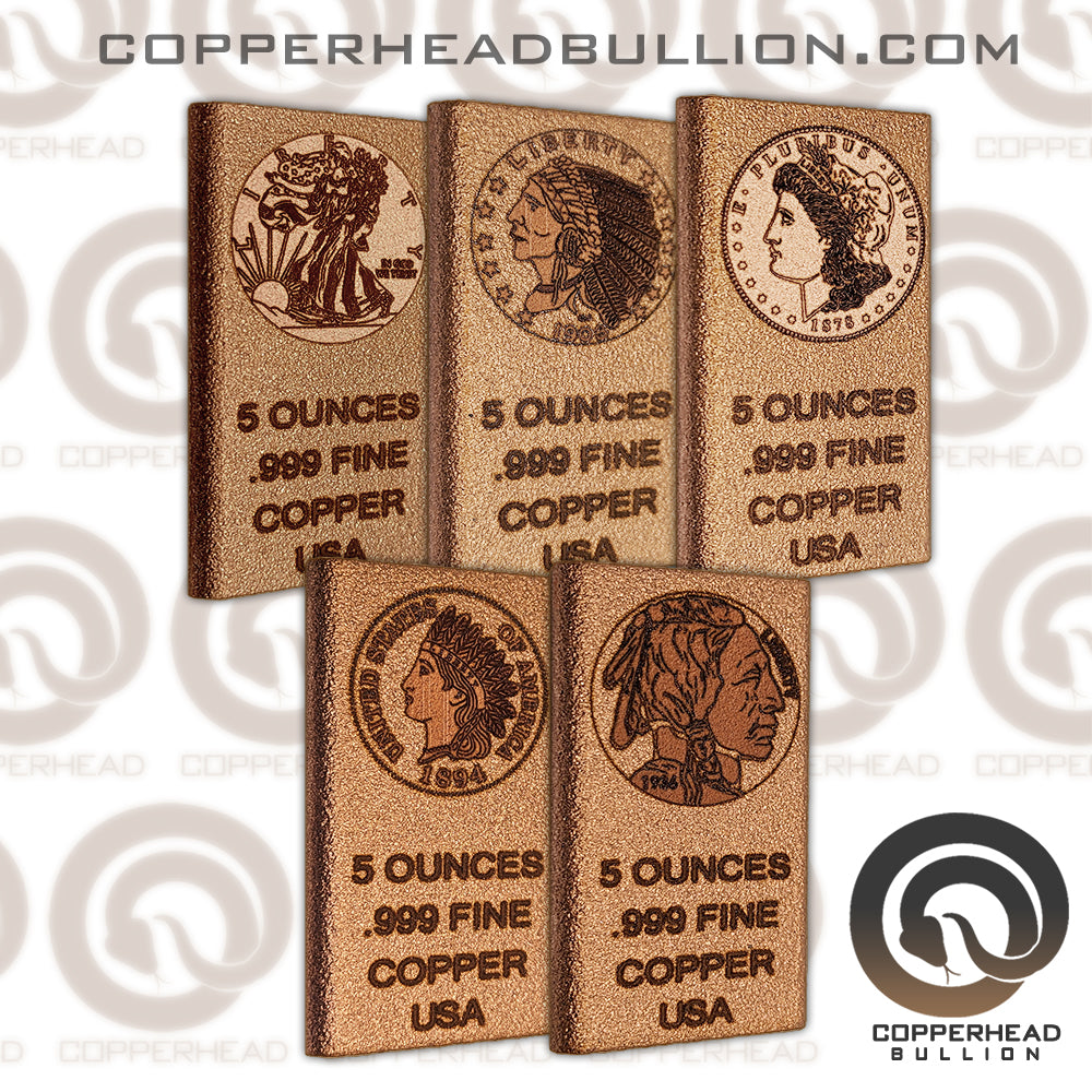 5 oz Copper Bar - US Coin Series Complete Set – Copperhead Bullion