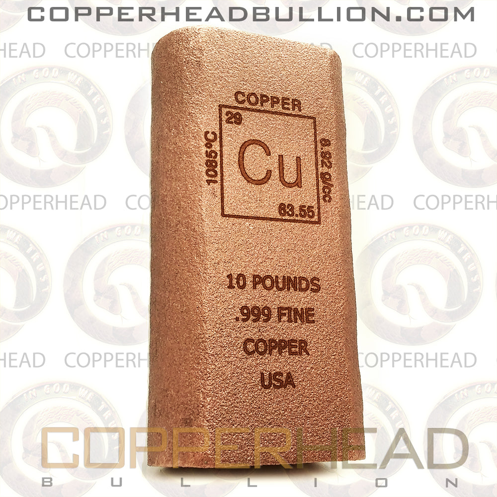 10 Pound Copper Bar - Rounded Edge Element – Copperhead Bullion
