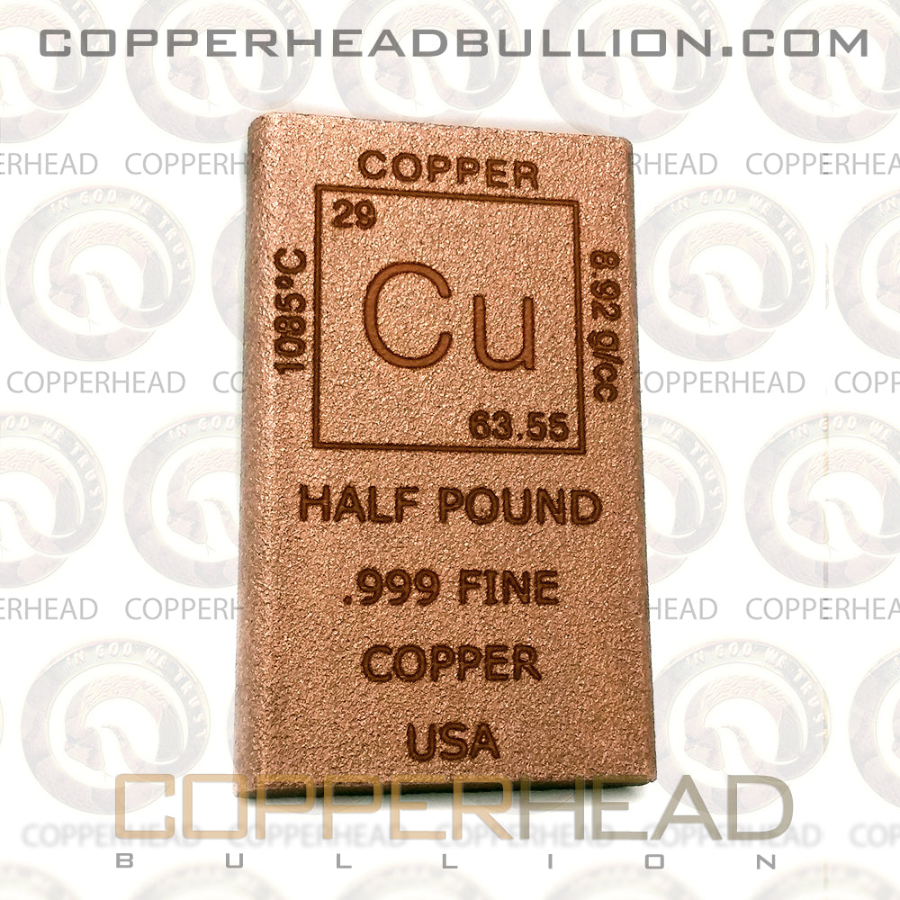 Half Pound Copper Bar - Element Design – Copperhead Bullion