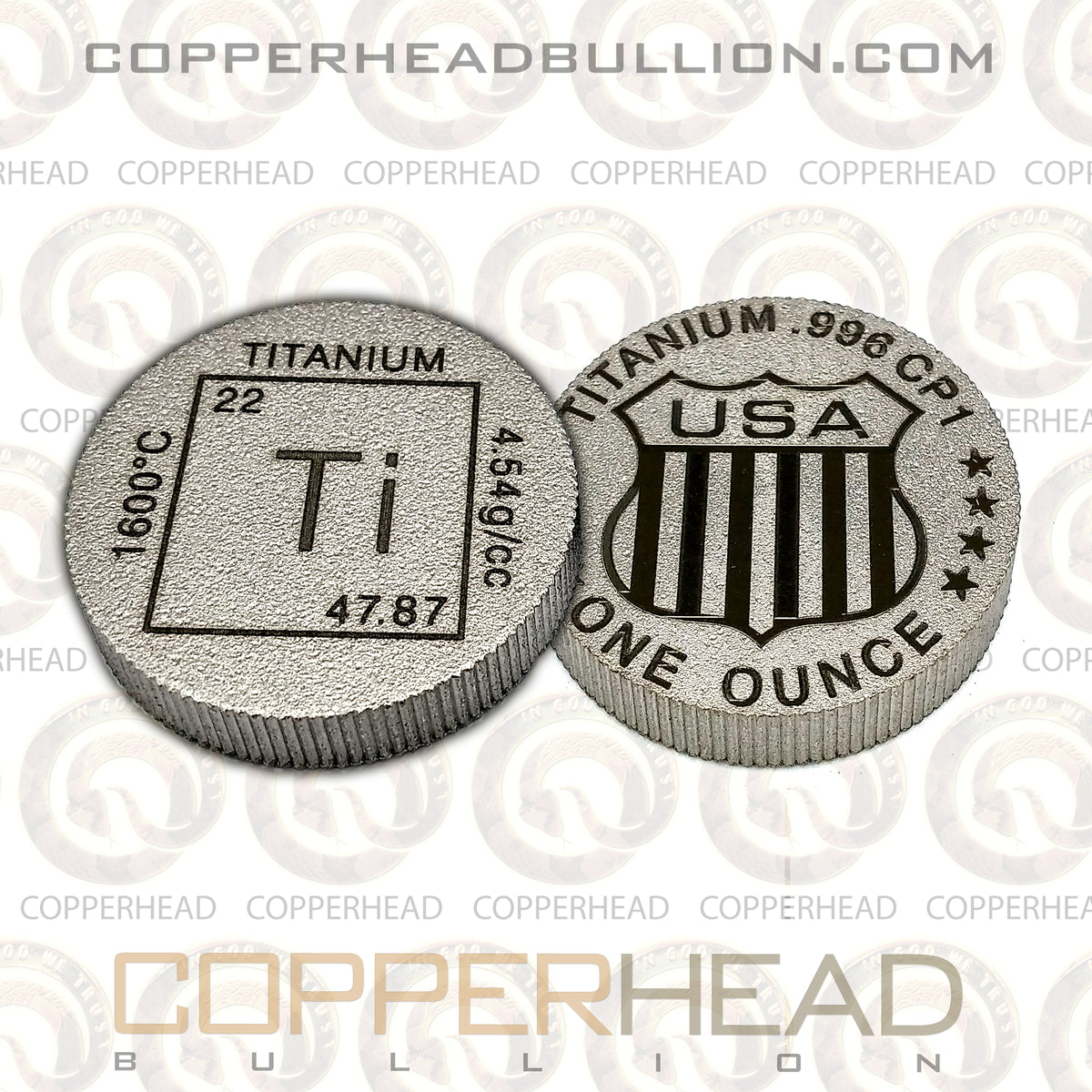 1 oz Titanium Round - Element/Shield – Copperhead Bullion