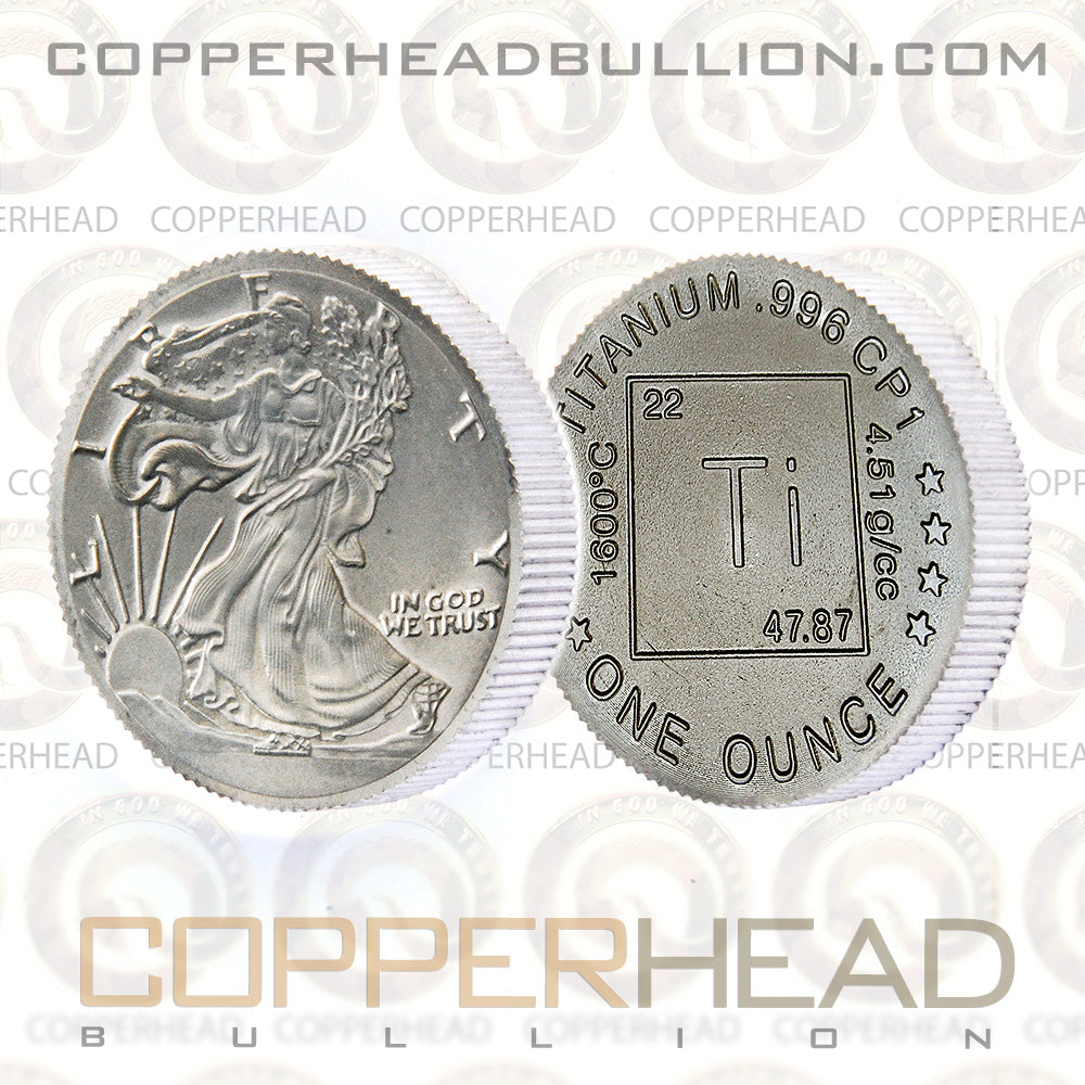 1 oz .999 Fine Titanium Rounds – Copperhead Bullion