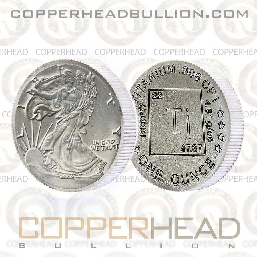 1 oz .999 Fine Titanium Rounds – Copperhead Bullion